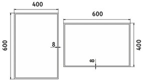 Nimco Koupelnové podsvícené LED zrcadlo ZP 13000, 40 x 60 cm