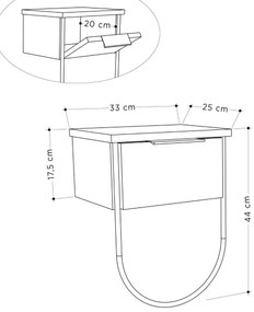 NEMEA, noční stolek, dub