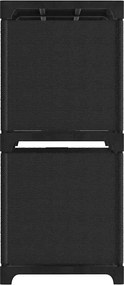 Výstavní police se 4 přihrádkami černá 69 x 30 x 72,5 cm textil 322598