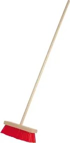 GOKI Dětský smeták s červenými štetinami 65cm / od 3 let
