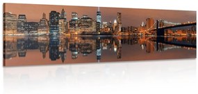 Obraz odraz Manhattanu ve vodě - 150x50 cm