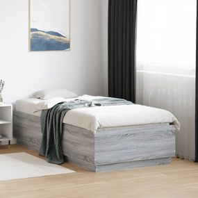 Rám postele s LED osvětlením šedý sonoma 90 x 190 cm kompozit 3209665