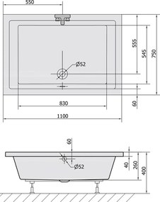 Polysan DEEP 110 x 75 cm 72883 sprchová vanička