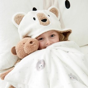 Hnědá/krémová dětská deka s kapucí z mikroplyše 90x125 cm Cosy Bear – Catherine Lansfield