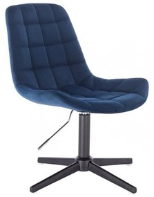 LuxuryForm Židle PARIS VELUR na černém  kříži - modrá