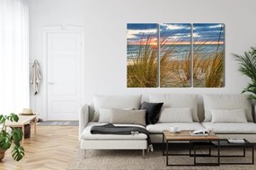 Vícedílný obraz Východ Slunce Na Pláži Rujána Nedostatek Nedostatek Přírodní plátno 150x100