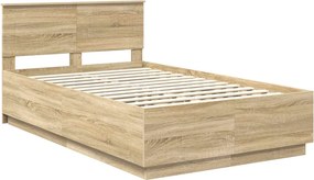 Rám postele s čelo Dub sonoma 120 x 190 cm Kompozitní dřevo 3408182