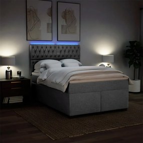 Box spring postel s matrací světle šedá 140 x 200 cm textil 3292818