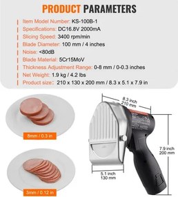 Elektrický nůž Shawarma Akumulátorový turecký kráječ na maso doner Kebab se