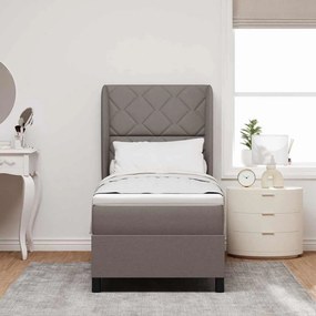Postel s boxspringem s čelo Taupe 80 x 200 cm textil 3340596