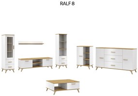 Obývací sestava RALF H Bílá + dub artisan