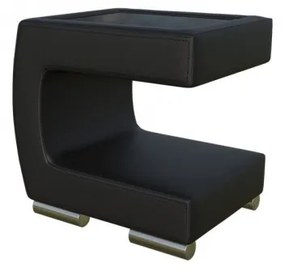 Noční stolek Umaru, Strana: levá, Barva:: ekokůže Soft 011 (černá)
