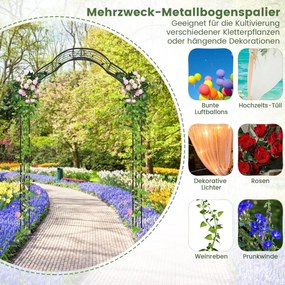 Costway 2 Půlkulatý růžový oblouk kovový zahradní oblouk Půlobloukový oblouk