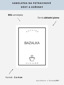 Samolepka na kořenky BAZALKA bílá 3 × 4 cm základní písmo