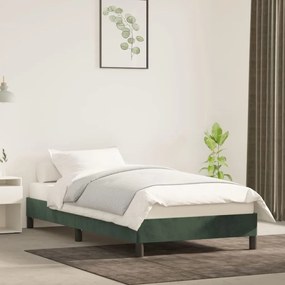 vidaXL Rám postele 100 x 200 cm samet [346963] Barva: Tmavě zelená