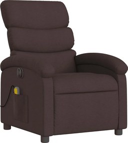 Elektrické masážní polohovací křeslo tmavě hnědé textil 3203971