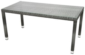 DEOKORK Zahradní ratanový stůl NAPOLI 160x80 cm (šedá)