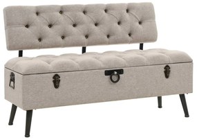 vidaXL Úložná lavice s opěradlem 110 cm krémová textil