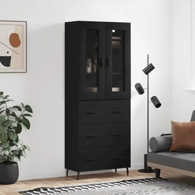 Skříň highboard černá 69,5 x 34 x 180 cm kompozitní dřevo,  3198418