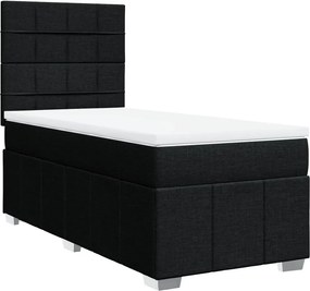 Box spring postel s matrací černá 90x200 cm textil 3293853
