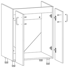 PROVENCE k | dolní skříňka D60Z dřezová | 60 cm | SOKL v CENĚ | bílá/borovice andersen