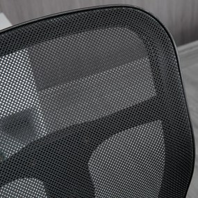 Kancelářská židle Vinsetto Ergonomická počítačová židle 95-115 cm s područkami a podnožkou Mesh Black pro kancelář a domácí kancelář |