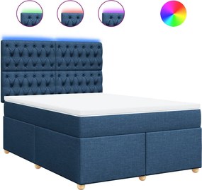 Box spring postel s matrací modrá 140x200 cm textil 3293616