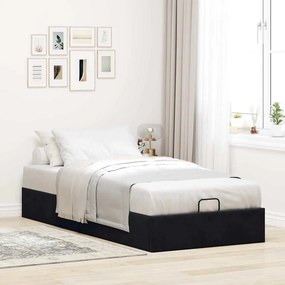 Osmanský rám postele bez matrace černá 90x200 cm samet 3310939