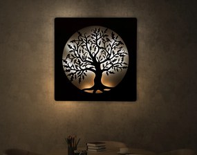 Li-Go "Dub v kruhu" světelný obraz 230V 70x70cm provedení povrchu: bříza