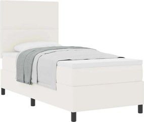 Postel s boxspringem s čelo Krémová a bílá 100 x 200 cm 3337545