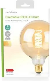 Nedis LED žárovka E27 / G125 / 3.8 W / 250 lm / 2100 K / Stmívatelné /