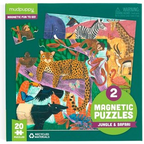 Mudpuppy Magnetické puzzle Safari a džungle 2x20 dílků