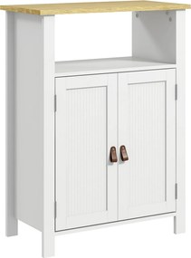 Kleankin Koupelnová Skříňka se 2 Dveřmi, Otevřeným Prostorem a Nastavitelnými Policemi, Moderní Koupelnový Nábytek 60x30x80.5 cm Bílá | Aosom
