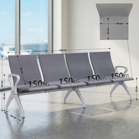 Sada 4 ks čekárenská lavice Ermin – šedá