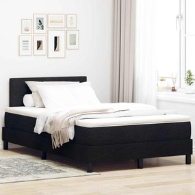 Postel s boxspringem s čelo Černý 120 x 190 cm textil 3338673