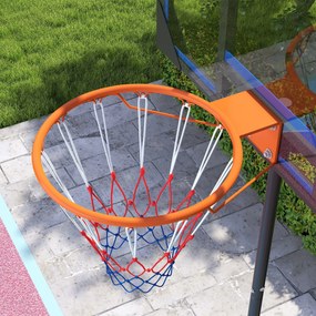 AIYAPLAY Dětský basketbalový koš, nastavitelná výška 210-260 cm, venkovní a vnitřní basketbalový koš s kolečky, zatížená základna, dárek pro chlapce a
