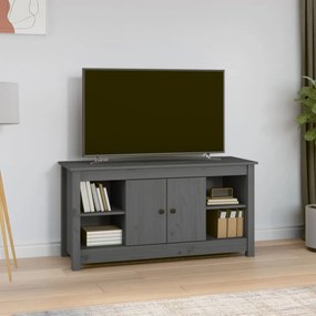 814576 vidaXL TV skříňka šedá 103 x 36,5 x 52 cm masivní borové dřevo