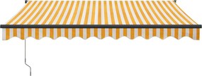 Zatahovací markýza žlutá a bílá 3,5 x 2,5 m textil a hliník 3154457