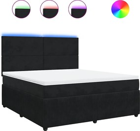 Box spring postel s matrací černá 180x200 cm samet 3294702