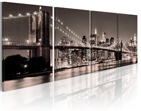Obraz Most Brooklynský (1-dílný) - architektura New Yorku v sépii