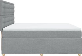 Box spring postel s matrací světle šedá 200 x 200 cm textil 3291401