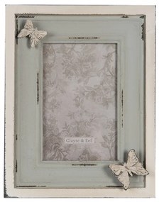 Velký vintage fotorámeček s motýly – 10x15 cm