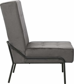 Relaxační židle 65 x 79 x 87 cm tmavě šedá samet 325771