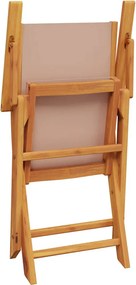3dílný bistro set taupe textil a masivní dřevo 3281798