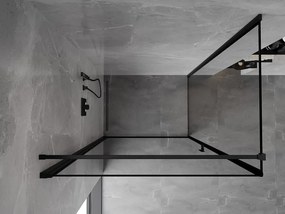 Mexen Mist-B, 1-křídlý ​​výklopný sprchový kout, levý, 70 x 100 cm, čiré sklo-černý rám, 8A2T-070-100-70-70-L