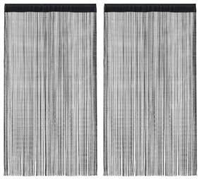 Provázkové záclony, 2 ks, 100x250 cm, černá 132400