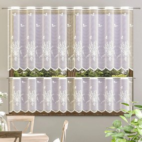 Forbyt žakárová vitrážová záclona VIOLA, levandule, bílá výška 70cm (v metráži)