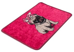 Růžová koupelnová předložka 40x60 cm Pink Pug – Foutastic
