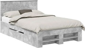 Rám postele s čelo Betonově šedá 120 x 200 cm Kompozitní dřevo 3408777