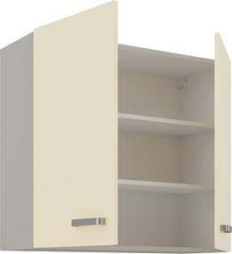 KARMEN | horní skříňka 80 G-72 2F policová | 80 cm | světle šedá/krémová lesk